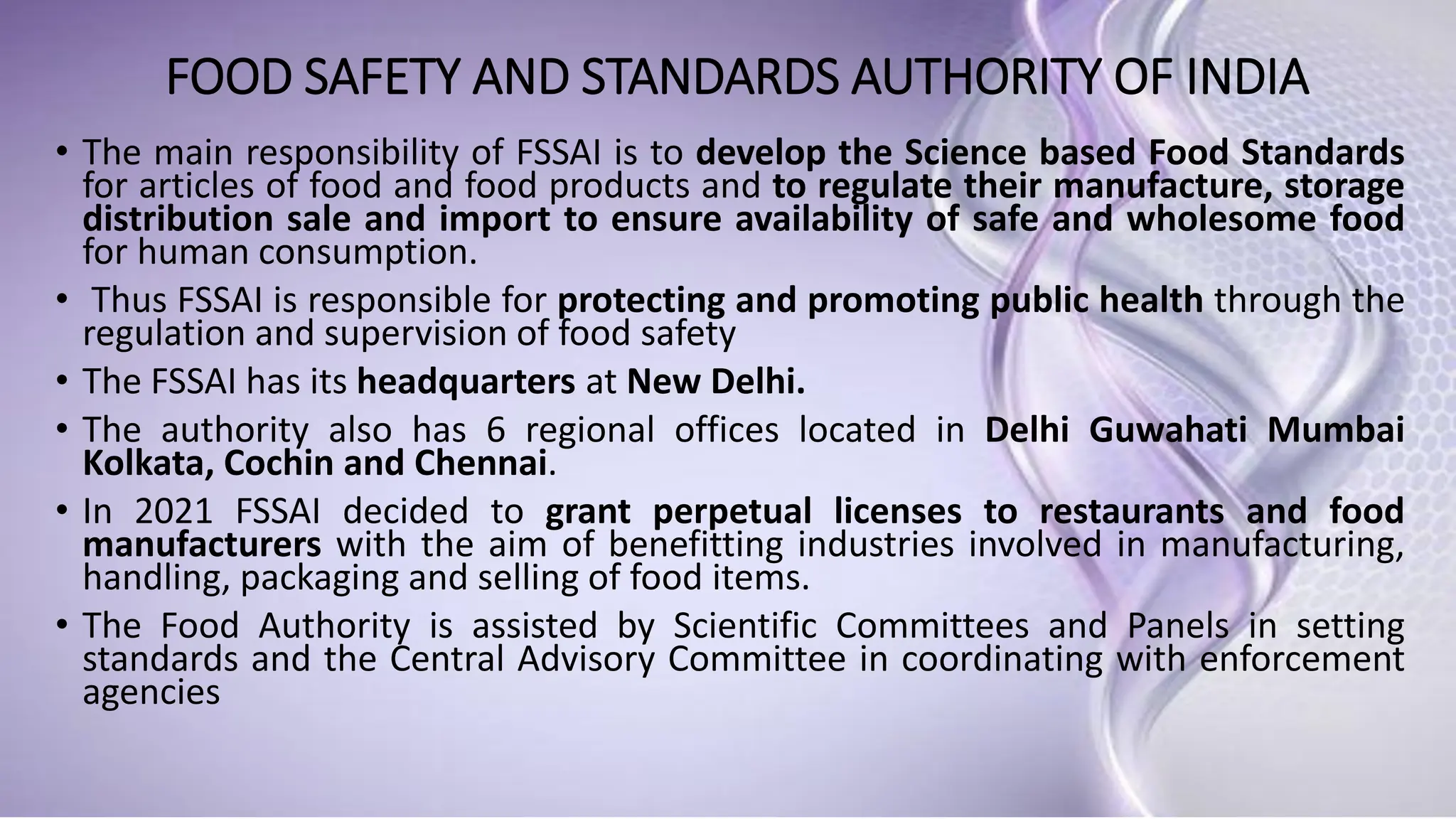 FSSAI act, Food safety act, Food safety and standards act 2006, Rules and regulations | PDF