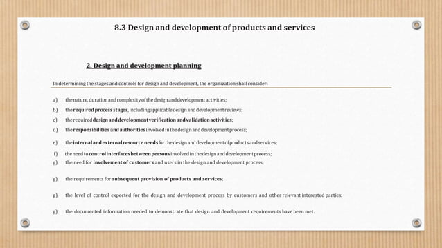 8.3 Design & Development - Clause requirements for ISO 9001 design | PPTX