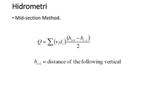 Rekayasa Hidrologi Hidrometri (Ilmu Teknik Sipil) | PPTX