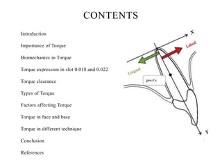 TORQUE IN ORTHODONTICS (short PPT) basic | PPTX