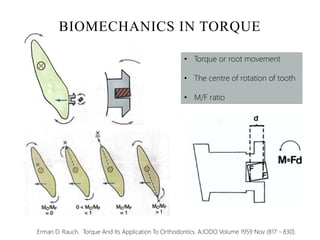TORQUE IN ORTHODONTICS (short PPT) basic | PPTX