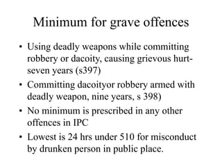 PUNISHMENTs in the IPC Indian Criminal law | PPT
