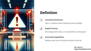 Privilege Escalation in Windows : Privileged Access Management | PPTX