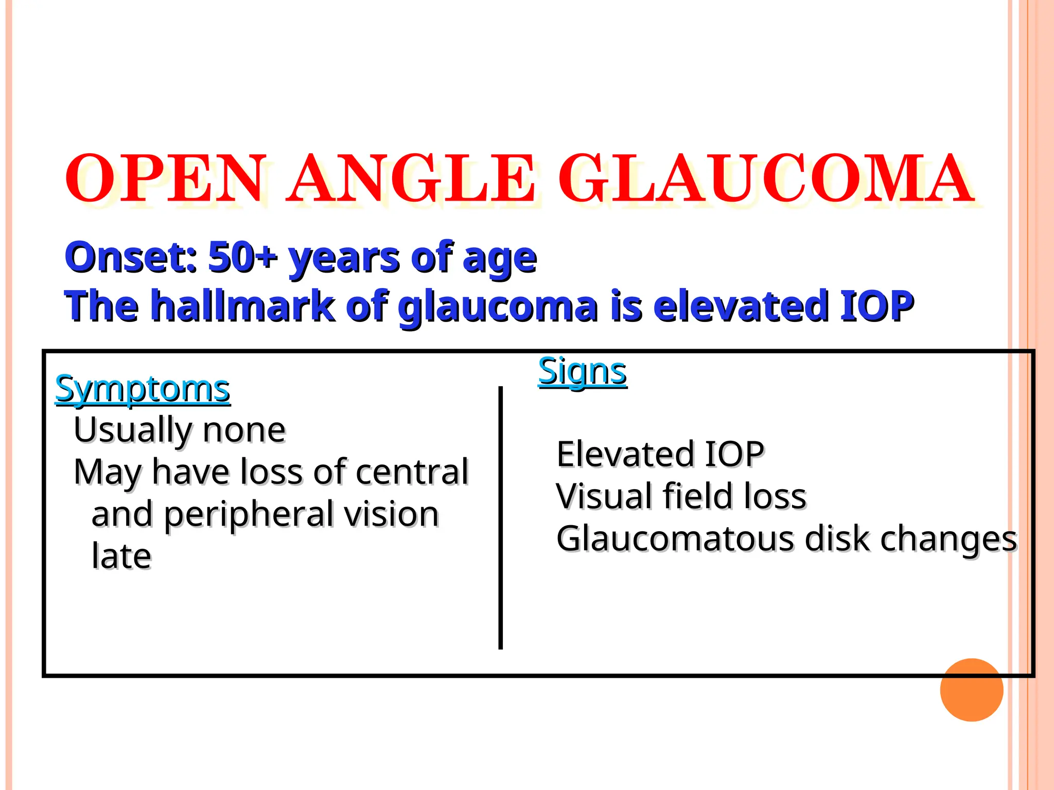 Chapter 1. GLAUCOMA lecture three3 .ppt