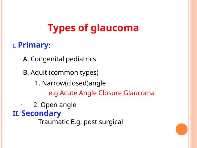Chapter 1. GLAUCOMA lecture three3 .ppt | Eye and Vision Conditions | Diseases and Conditions