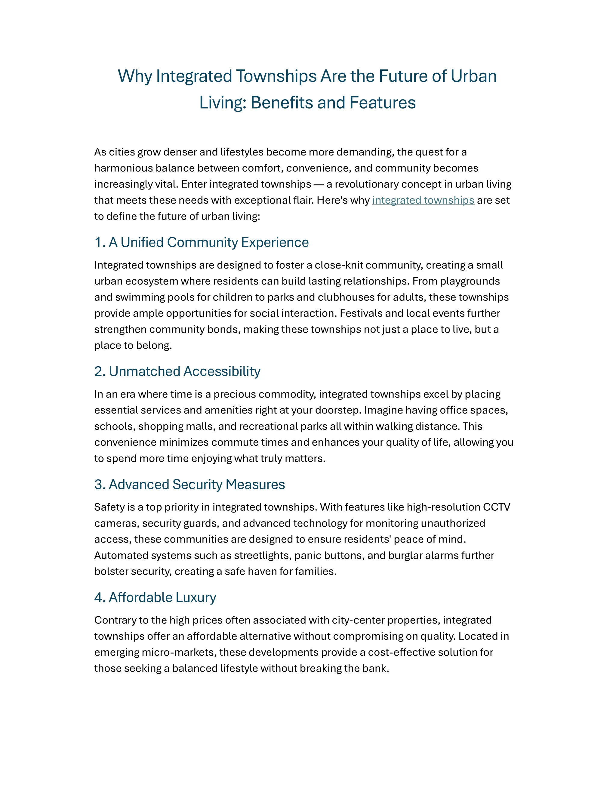 8. Why Integrated Townships Are the Future of Urban Living Benefits and ...