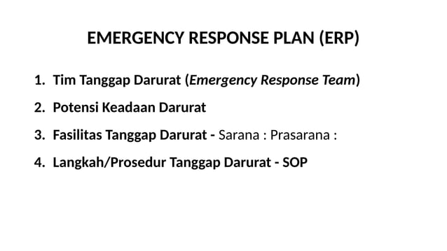 SISTEM TANGGAP DARURAT EMERGENCY RESPONSE PLAN | PPTX