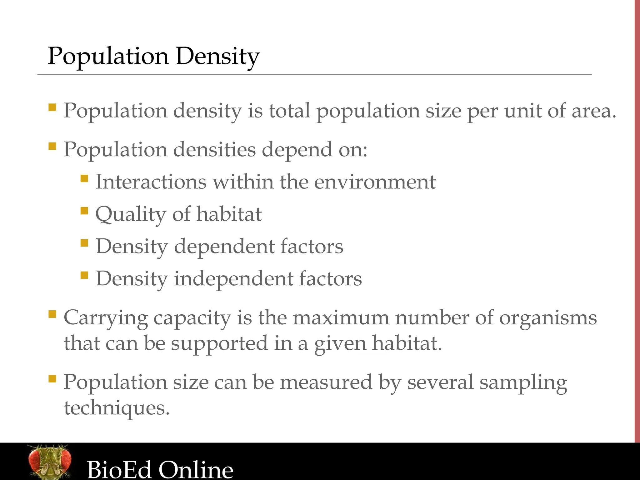 Population characteristics (Ecology) lecture | PPT