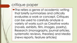 8. Writing a Critique in English for Academic and Professional Purposes ...