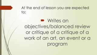 8. Writing a Critique in English for Academic and Professional Purposes ...