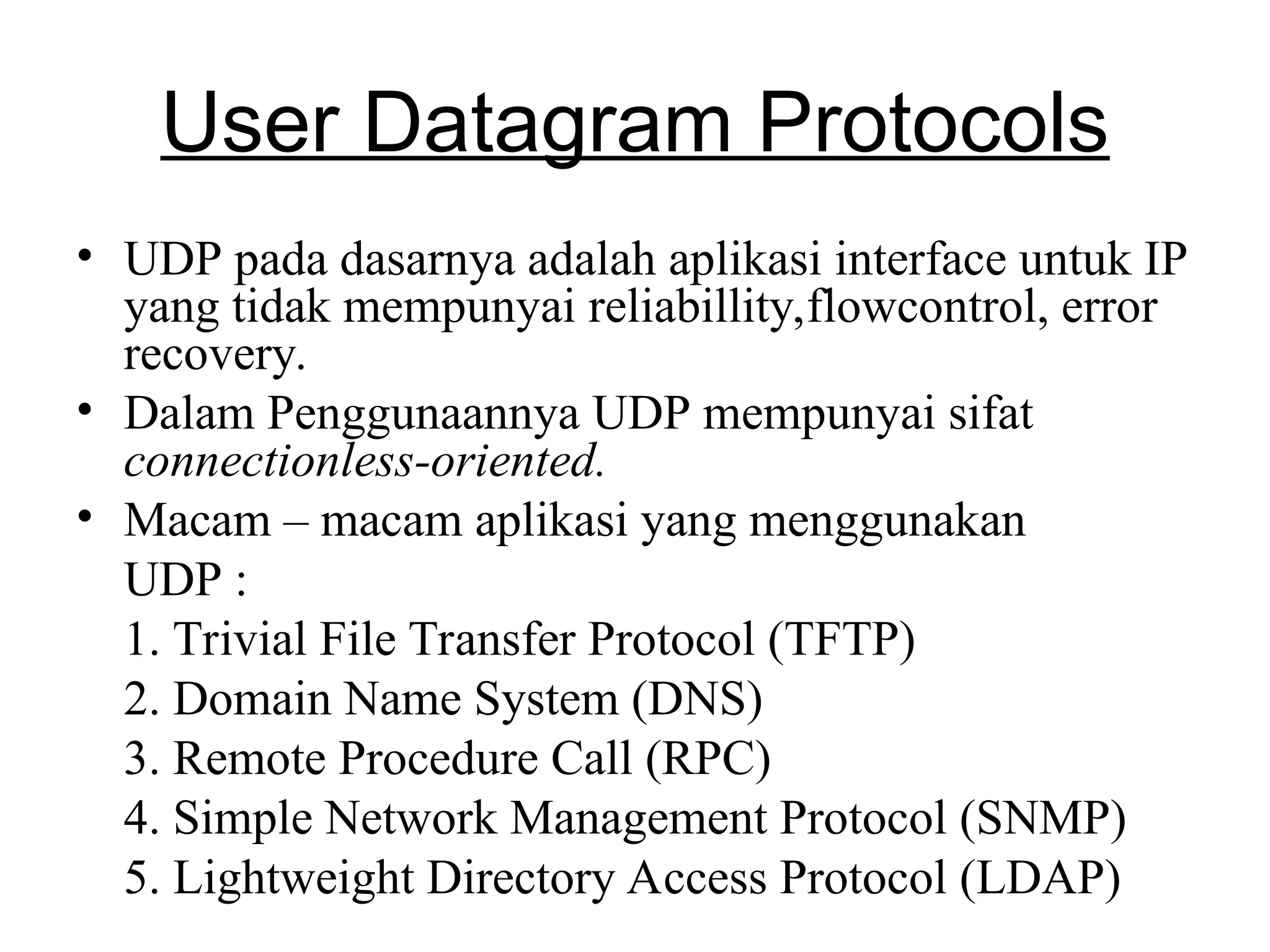 Materi Trasport layer protokol (TCP dan UDP) | PPT
