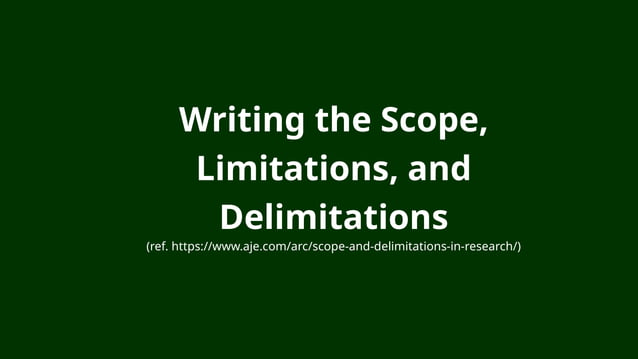 Proper Writing SCOPE AND DELIMITATION.pptx | Education