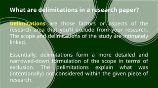 Proper Writing SCOPE AND DELIMITATION.pptx | Education