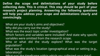 Proper Writing SCOPE AND DELIMITATION.pptx | Education