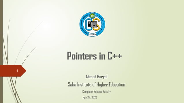 Introduction to pointers in c plus plus . | PPT