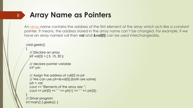 Introduction to pointers in c plus plus . | PPT