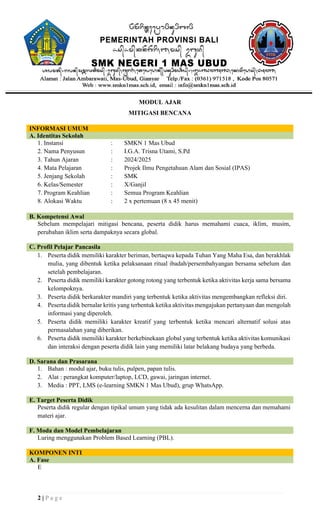 8. Modul Ajar Mitigasi Bencana.pdf smk kelas X | PDF