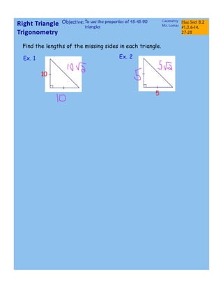 8 2 45-45-90 triangles | PDF