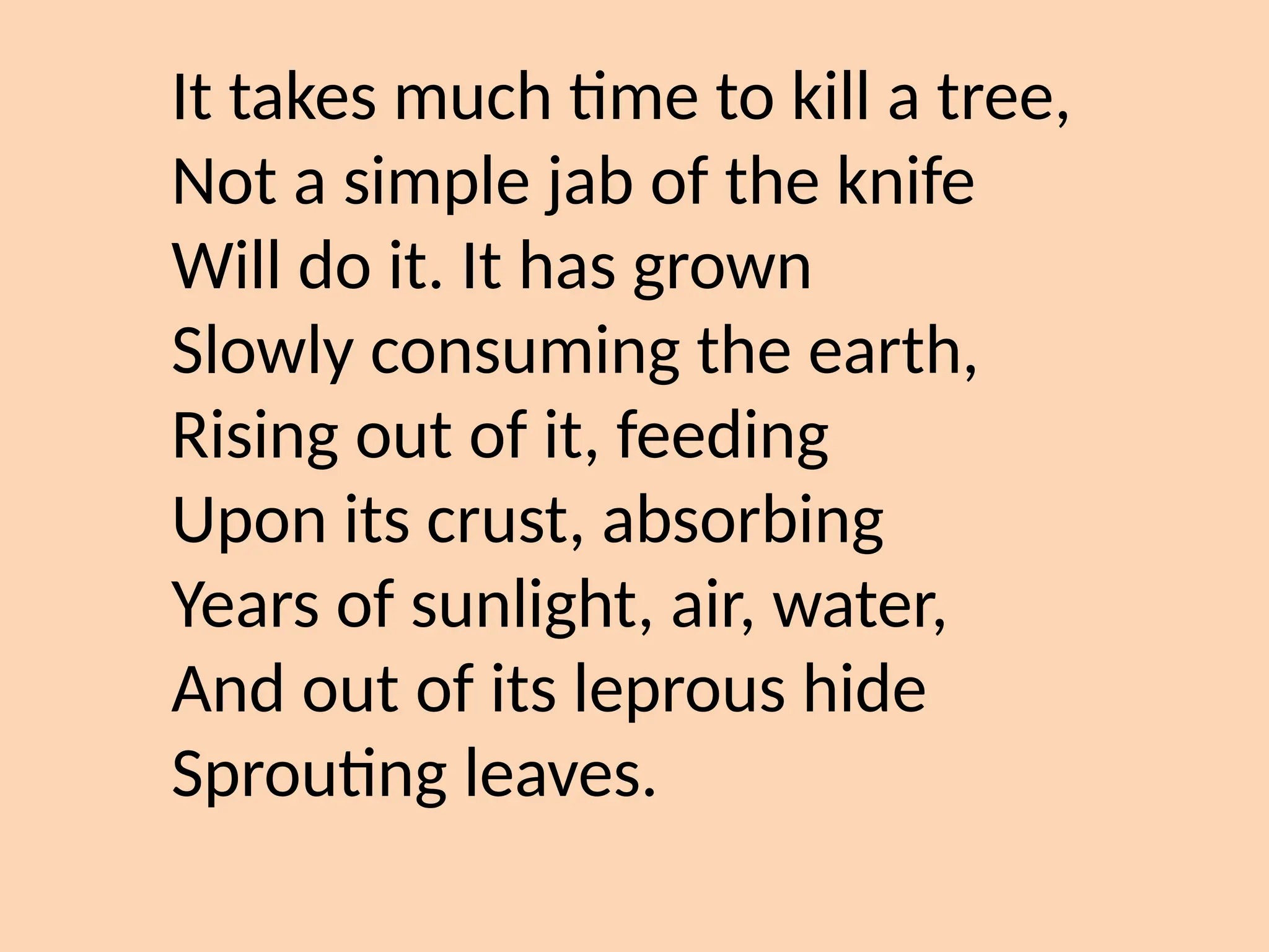 8.2. On Killing a Tree (Poem) 1.pptxhhvcv | PPTX