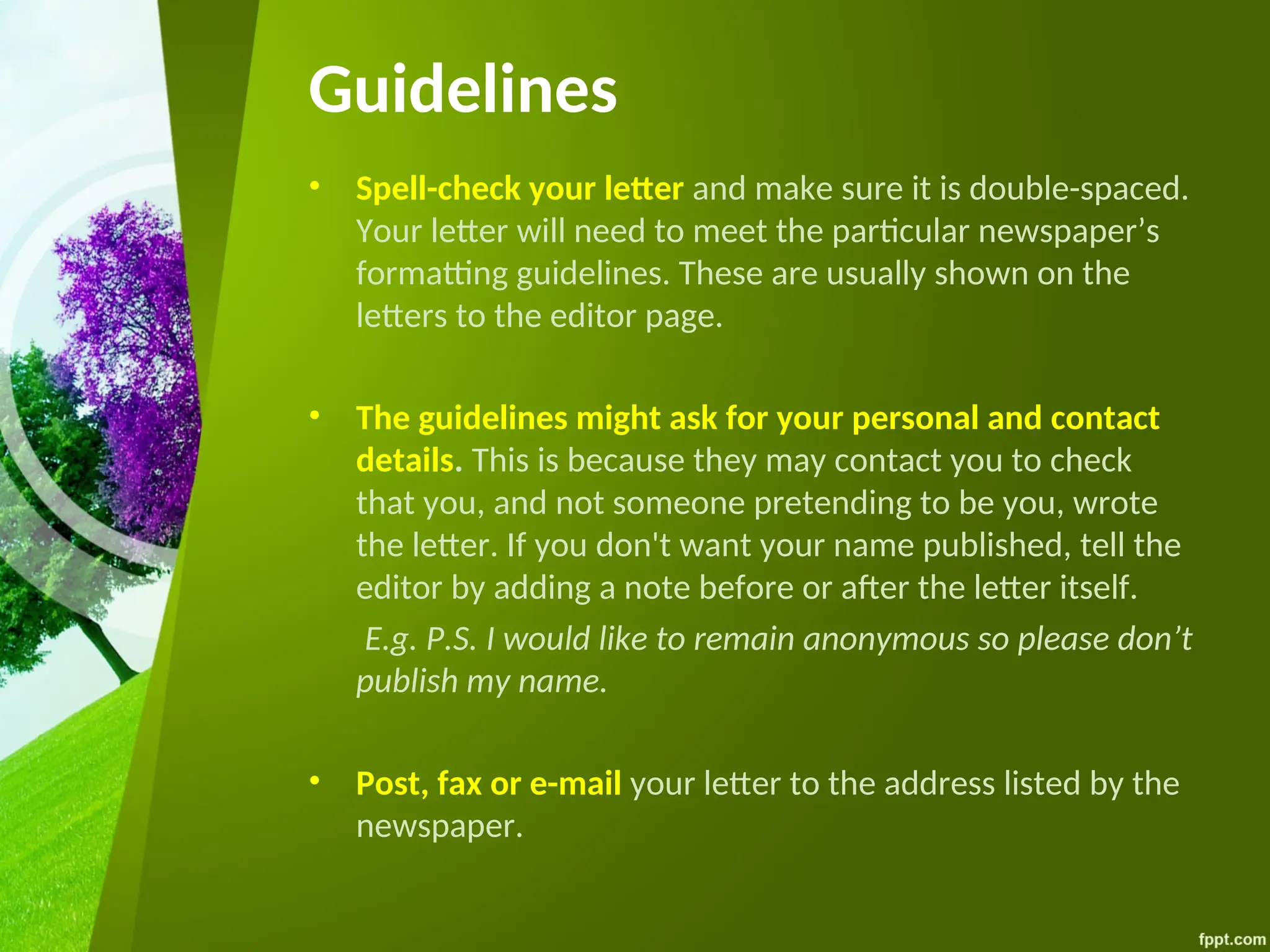 how to write letter, a guidance for students | PPT