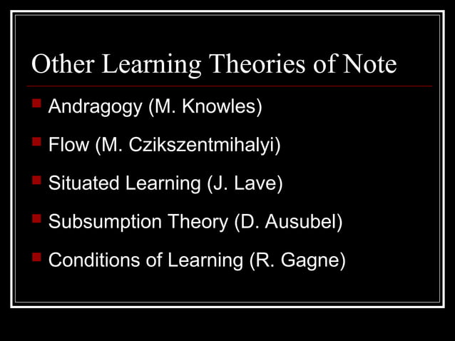 Three Theories of Learning Gooood Slides | PPT