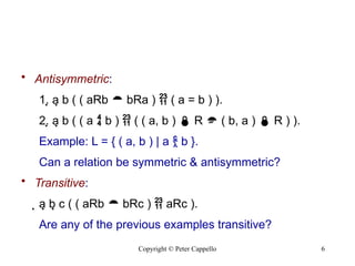 relations and their properties mathematics ppt | PPTX