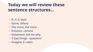 8. Peat Sentencing with sentence structures | PPTX