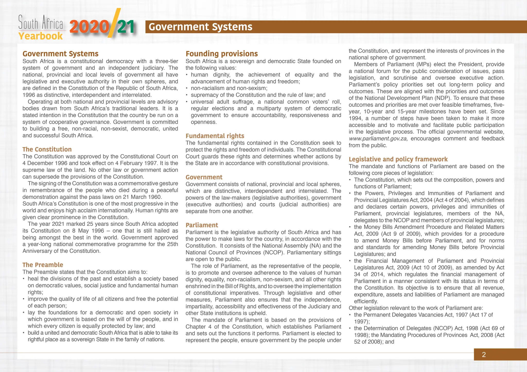The government system of south Africa today | PDF