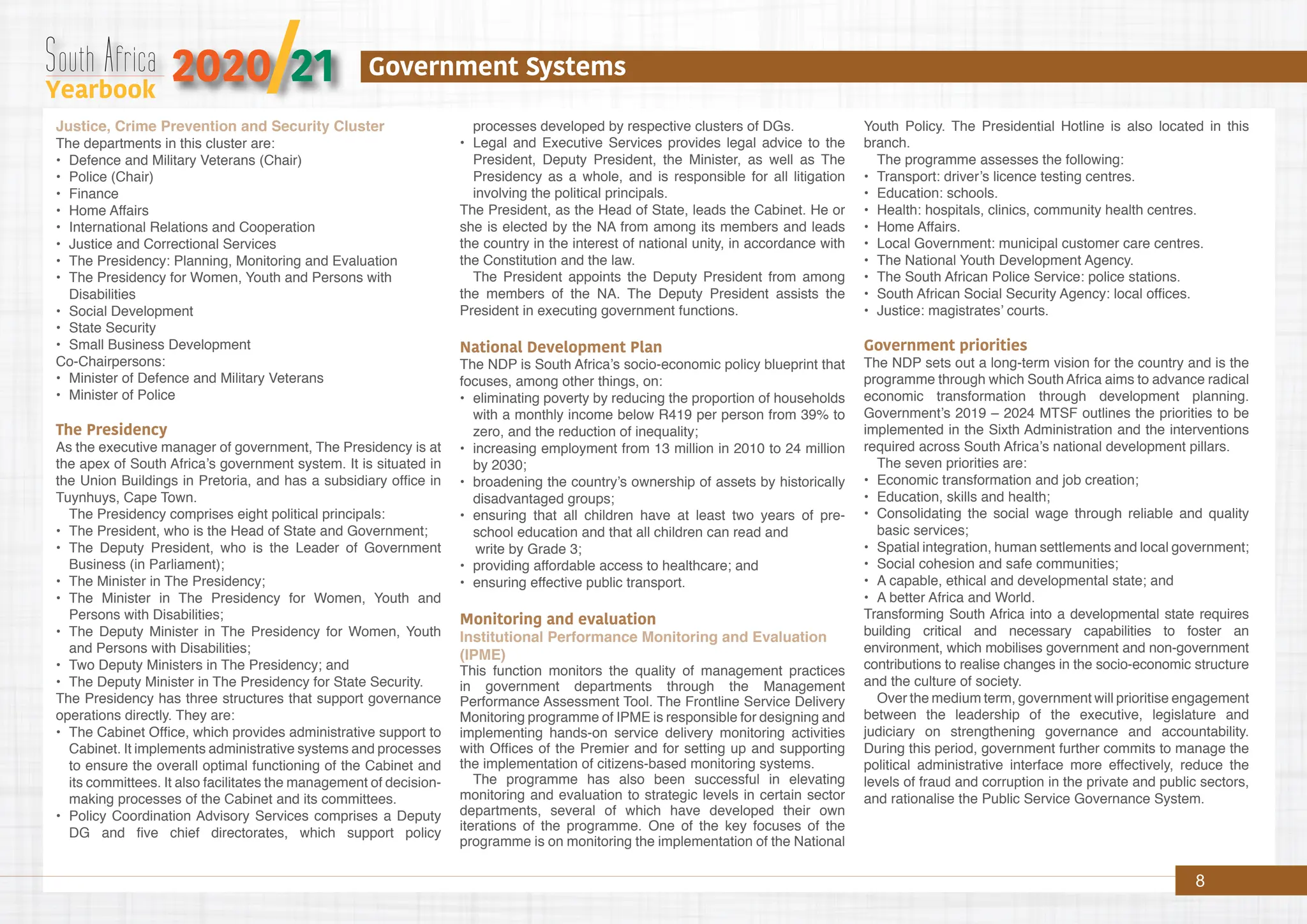 The government system of south Africa today | PDF