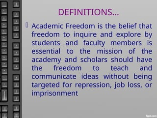 Academic Freedom in Education - Nursing Education | PPT