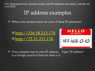 Domain names and IP address and role of DNS | PPT