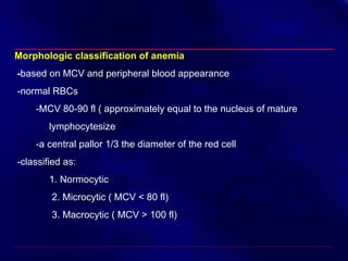 anemia classification and its pathophysiology | PPT