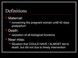 8. Maternal death reporting.ppt for the student | PPT