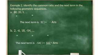 GRADE10 MATH ILLUSTRATING THE GEOMETRIC SEQUENCE | PPTX