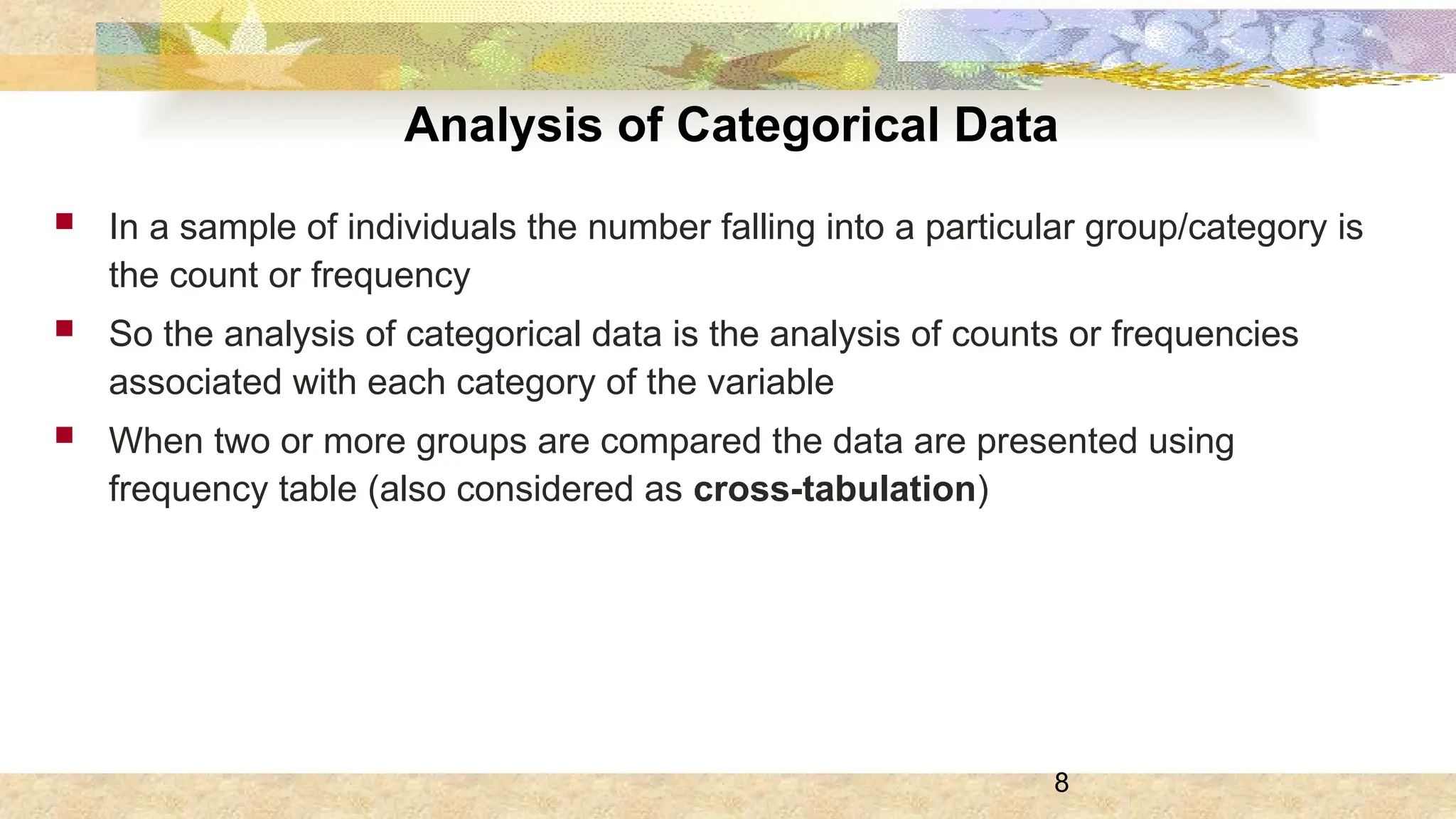 8.Categorical data analysis methodologies | PPTX