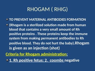RH Incompatibility ppt lecture about negative and positive blood | PPTX