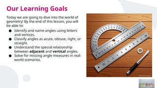 Understanding Vertical and Adjacent Angles in Geometry: Identification ...