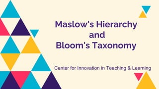 using Ibrahim Maslow Theory to support students to Bloom | PPT