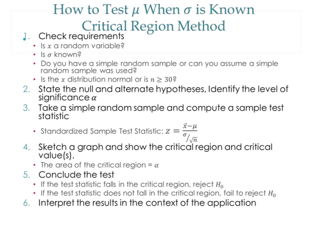 8.2 critical region | PPTX