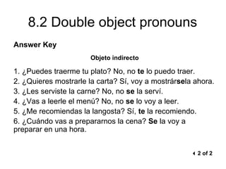 8.2 Double object pronouns | PPT