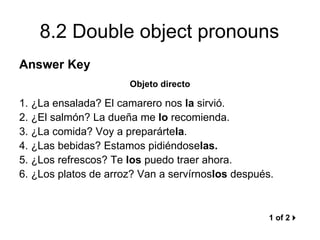 8.2 Double object pronouns | PPT