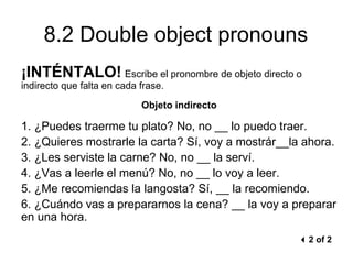 8.2 Double object pronouns | PPT