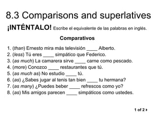 8.3 Comparisons and superlatives | PPT