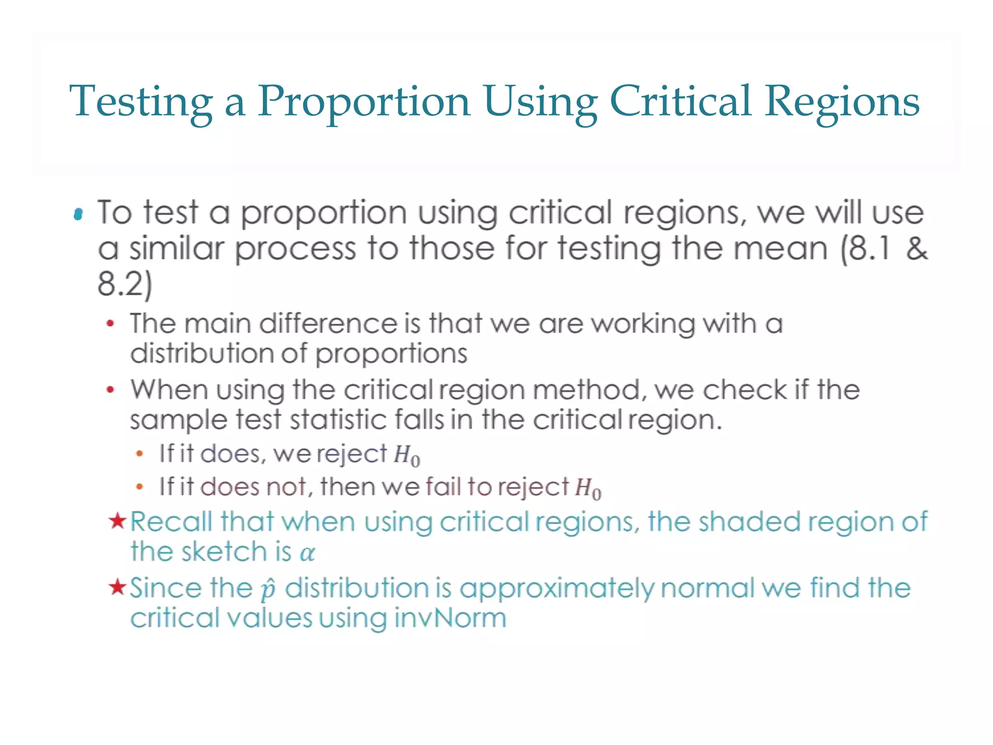 8.3 critical region | PPTX