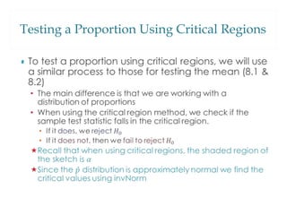 8.3 critical region | PPTX