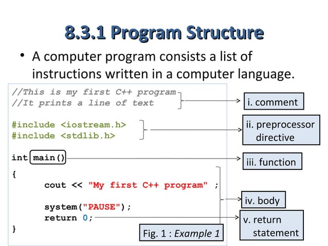8.3 program structure (1 hour) | PPT
