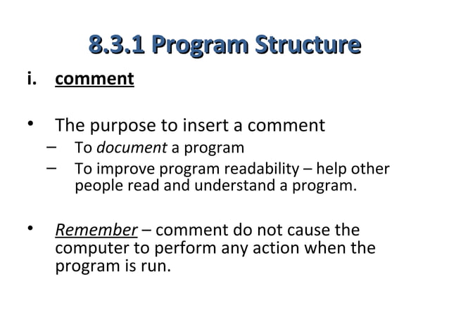 8.3 program structure (1 hour) | PPT