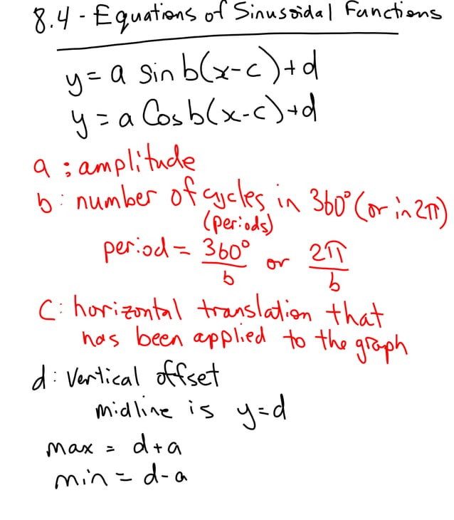 8.4 the equations of sinusoidal functions | PDF
