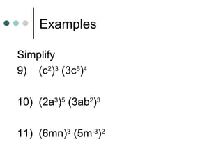 More multiplication properties of exponents | PPT