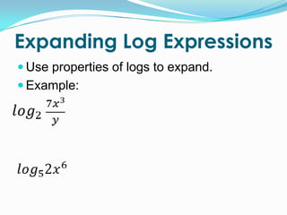 8.5 properties of logarithms | PPTX
